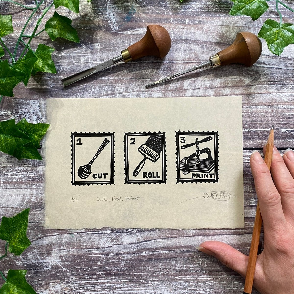 “Roll, Cut, Print”- The Full Stamp Collection of Linocuts (The Linocut