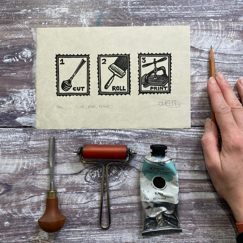 “Roll, Cut, Print”- The Full Stamp Collection of Linocuts (The Linocut